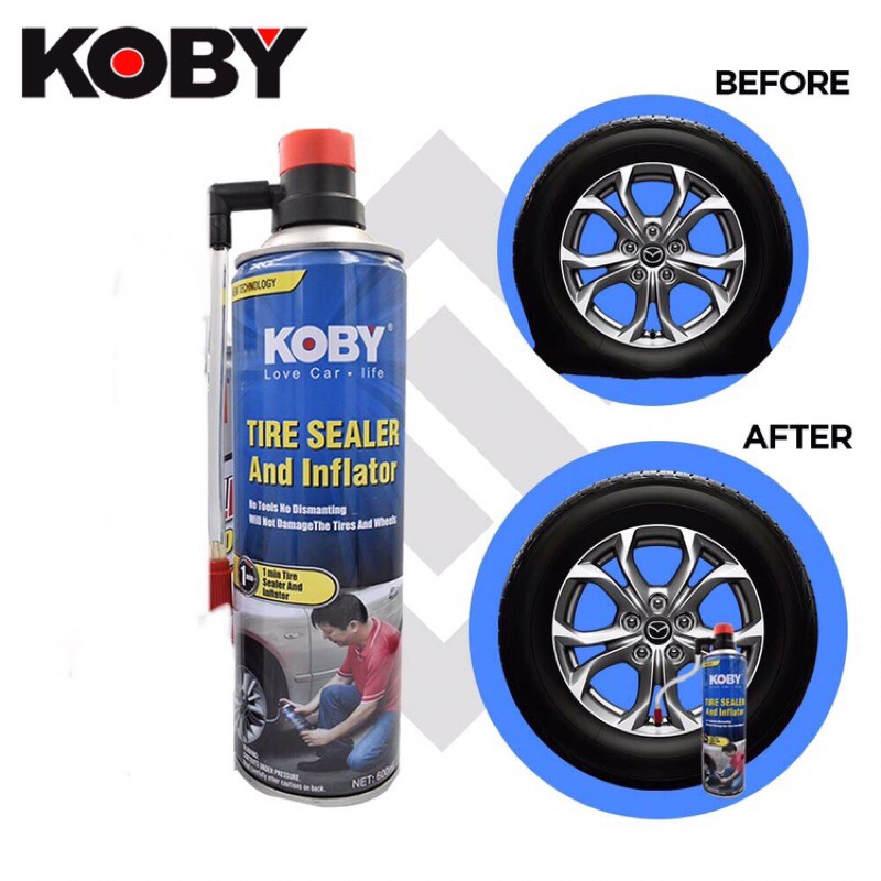 Koby Tire sealer and inflator (600mL) | Lazada PH