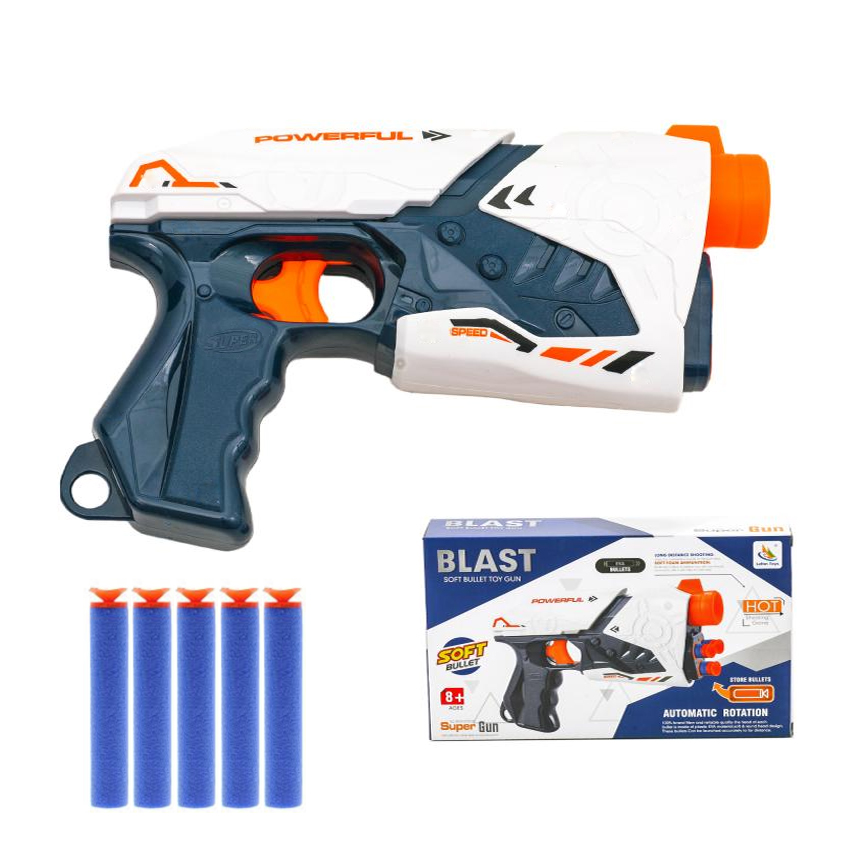 Blast Soft Bullet Toy Nerf Gun With 5 Pcs Suction Bullets Toy Gun ...