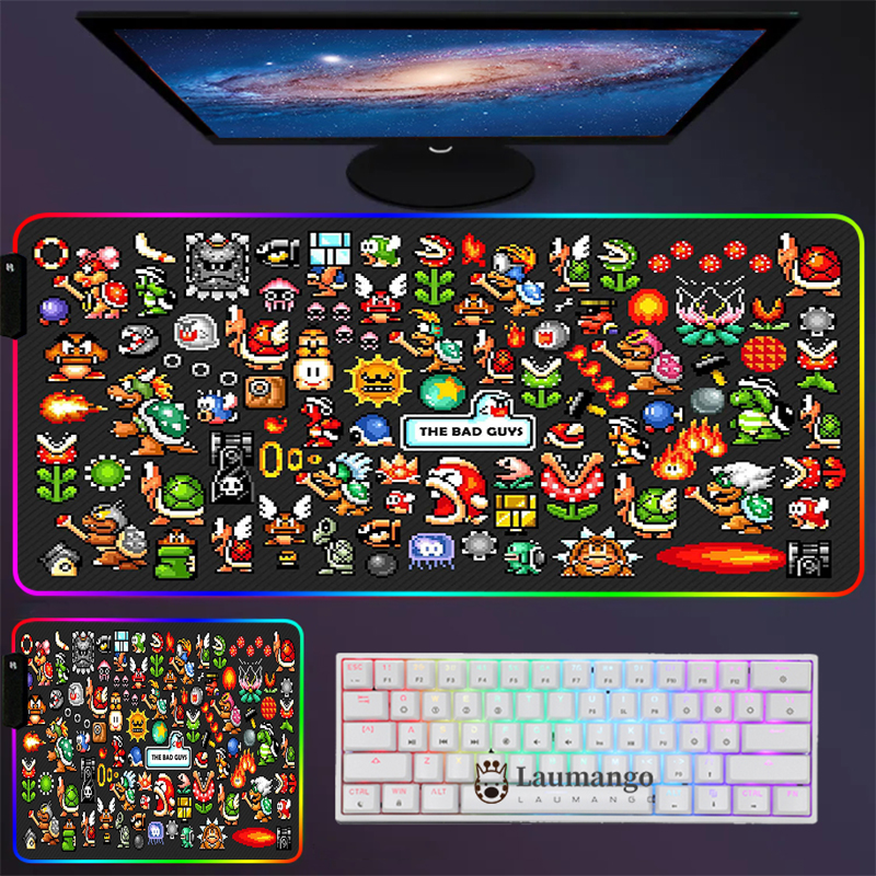 Mause Pad Anime Computer Mouse Rgb With Wire Large Desk Protector Super ...