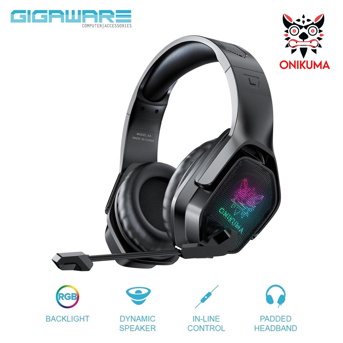 Onikuma X4 Gaming Headset with Mic and Noise Cancellation Gaming ...