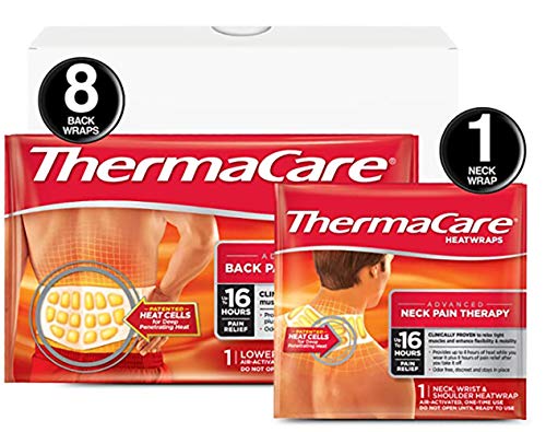 ThermaCare Advanced Back Pain (L-XL Size) and Neck Pain Combo Pack (8 Back Wraps, 1 Neck Wrap ...
