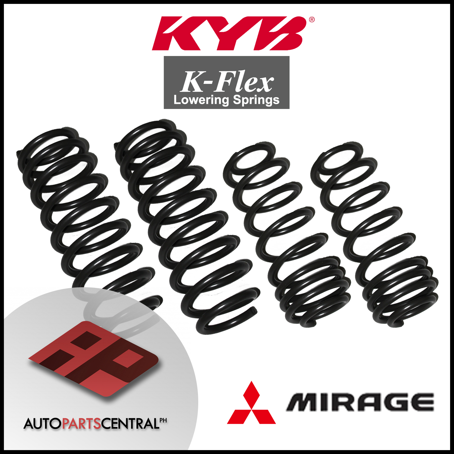 KYB K-Flex Lowering springs Front & Rear Set Mitsubishi Mirage 2012 ...