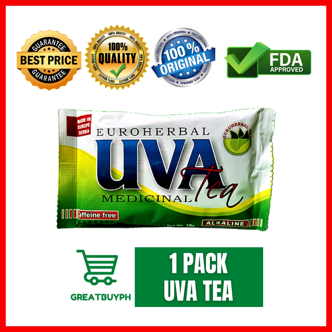 UVA TEA ORIGINAL 1 PACK 20 SACHETS, For Uti Kidney Stone Diabetes ...