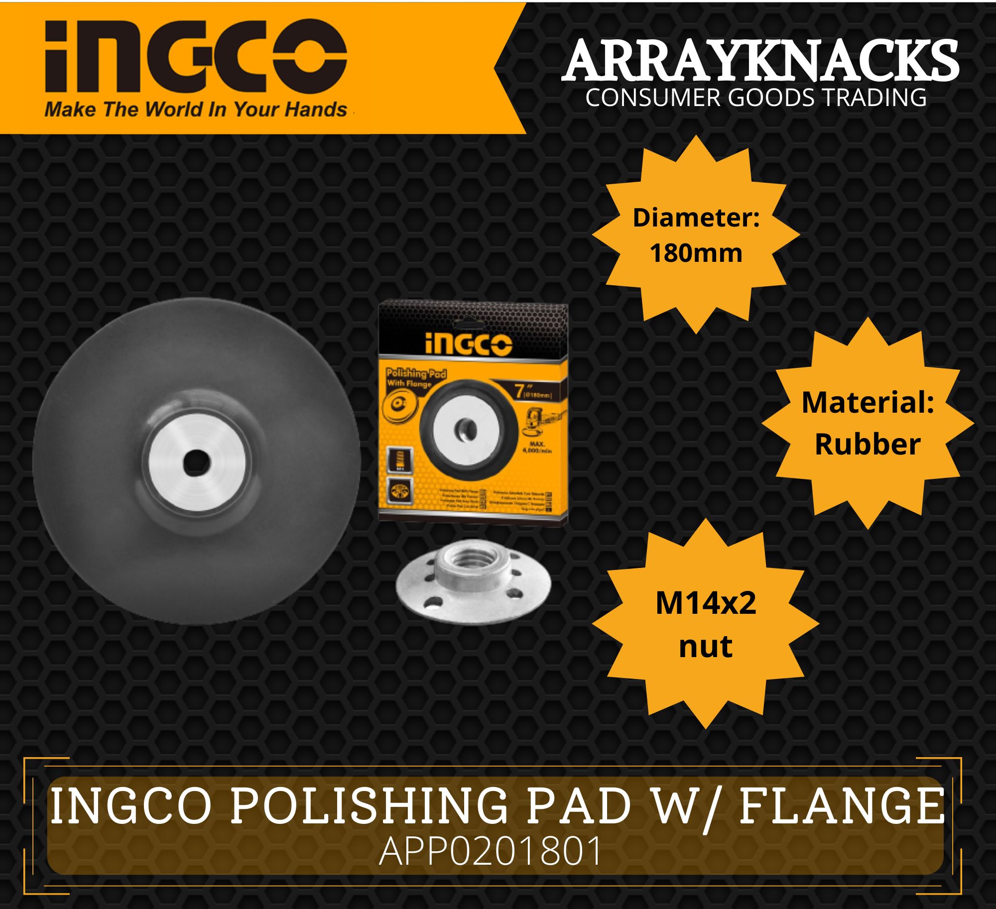 INGCO Polishing Pad w/ Flange (APP0201801) | Lazada PH