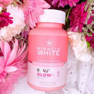 Miracle White Glutathione 500mg 30 Capsules 100% Authentic M&Co ...