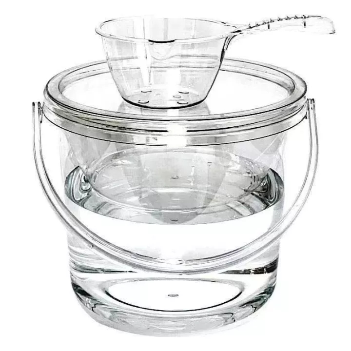 Clear hand bucket laundry bucket Thick Transparent Timba Tabo Basin Set Bucket Dipper Home ...