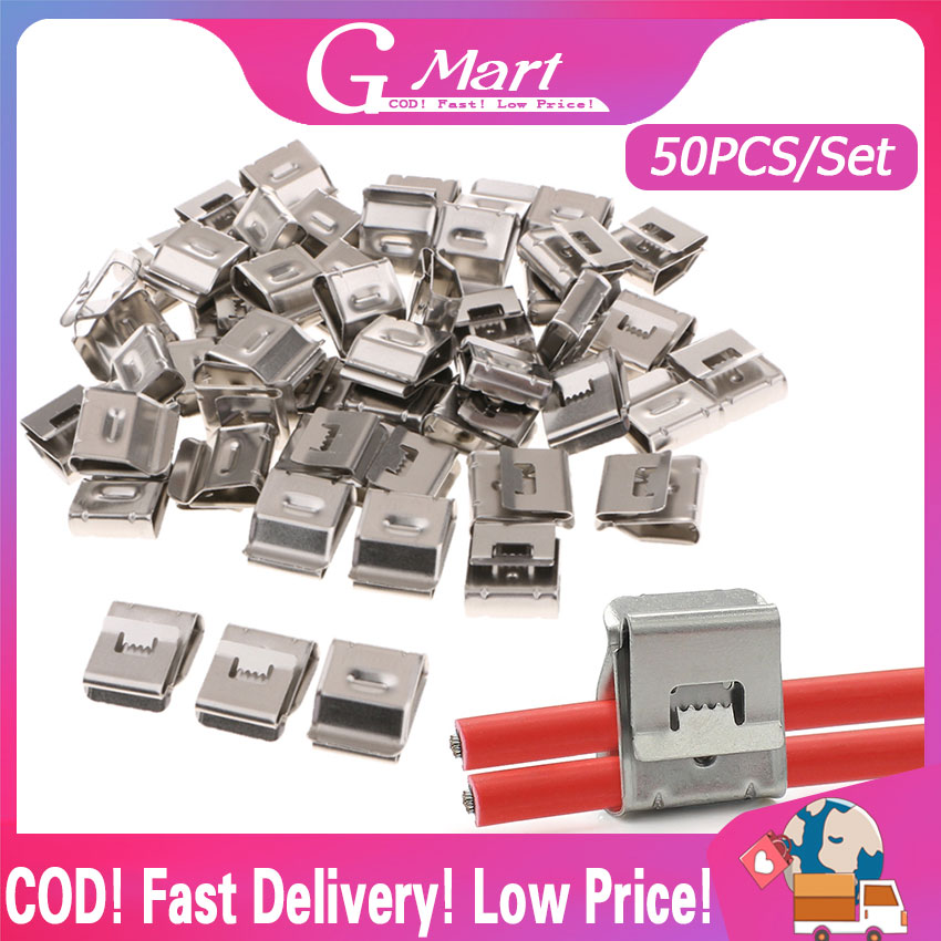50 Pcs Stainless Steel PV Wire Clips Solar Panel Cable Clip Trailer ...