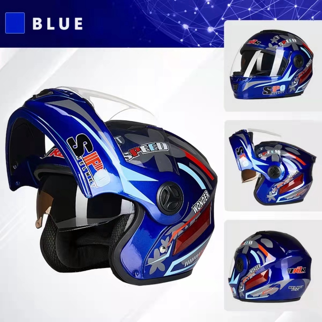 Motorcycle Helmet With Inner Sun Visor Full Face Adult Helmet Double Visors Unisex Helmet ...