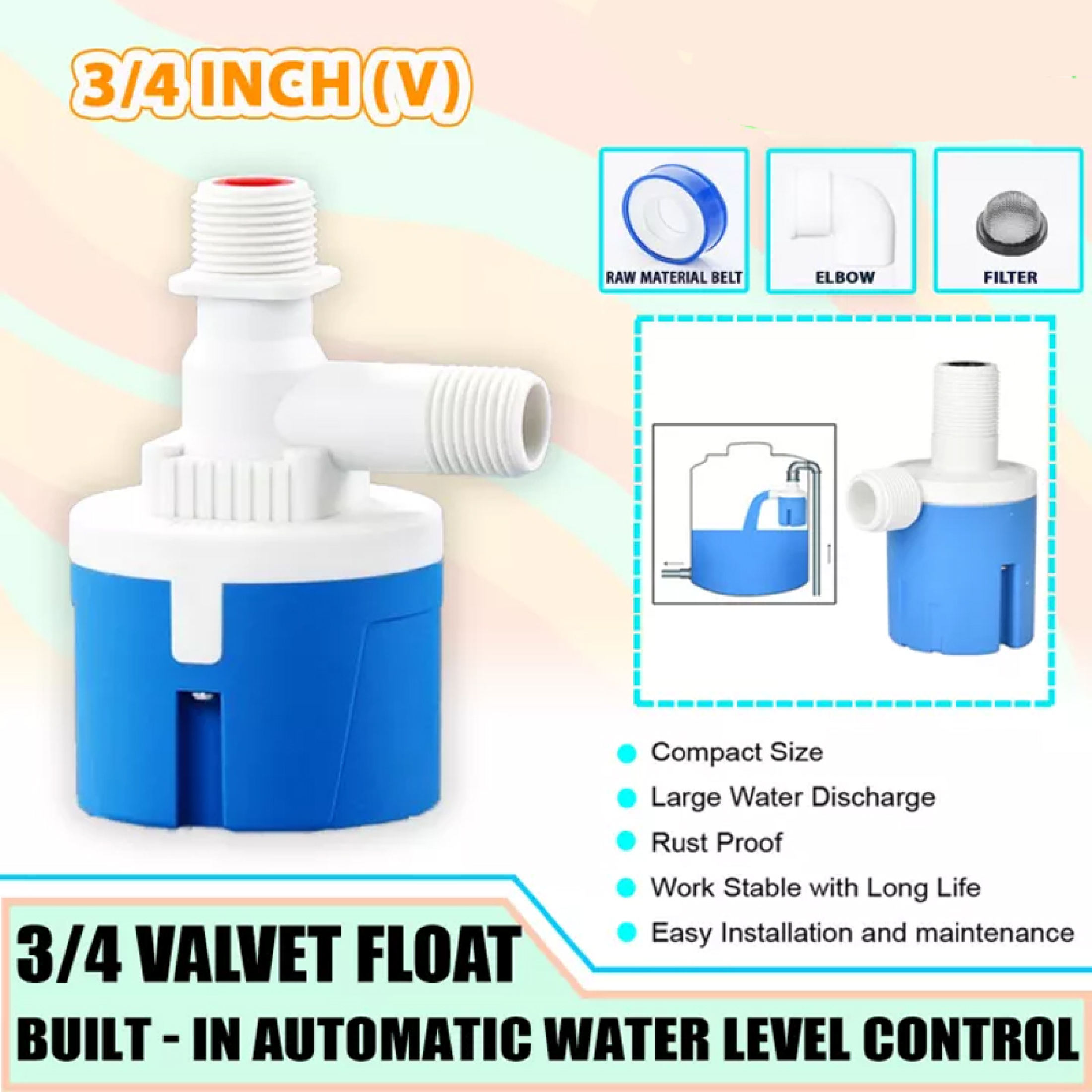 Automatic Water Level Control Valve 1/2 3/4 Inside Float Valve Tower ...