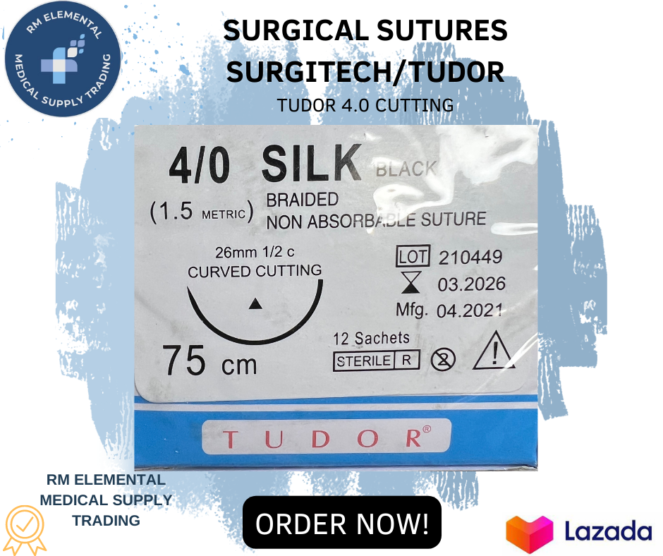Silk Braided Sutures SURGITECH/ TUDOR 2.0, 3.0 ,4.0 ROUND AND CUTTING ...