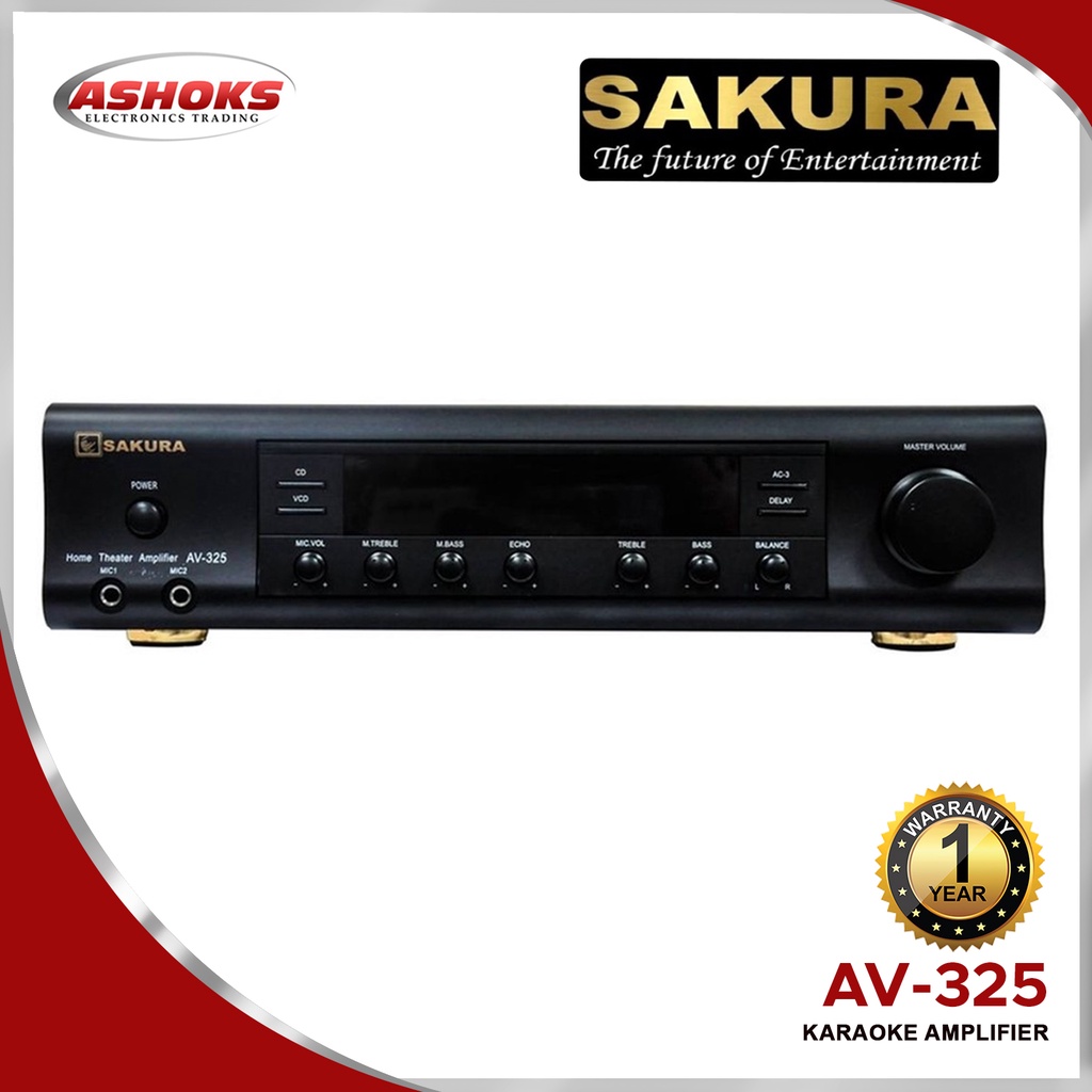 Sakura Amplifier AV 325 / Sakura AV-325 / Sakura Karaoke Amplifier 150w ...