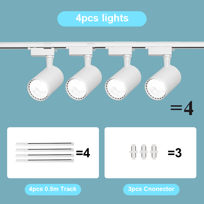 Track Lights Complete Set of Ceiling Lights 30W 20W 10W Warm White LED ...