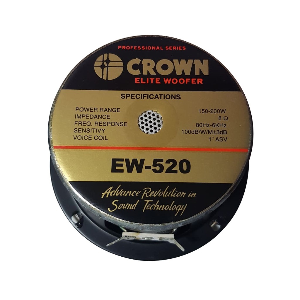 【Hot Sale】 Crown (EW-520) 5 inches 200 watts 8 ohms Elite Woofer ...