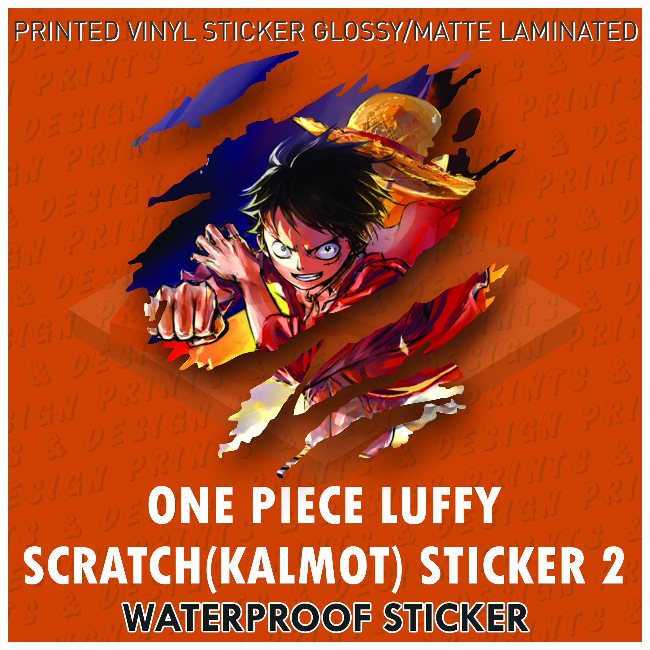 One Piece Luffy Scracth Kalmot Sticker Laminated Waterproof | Lazada PH