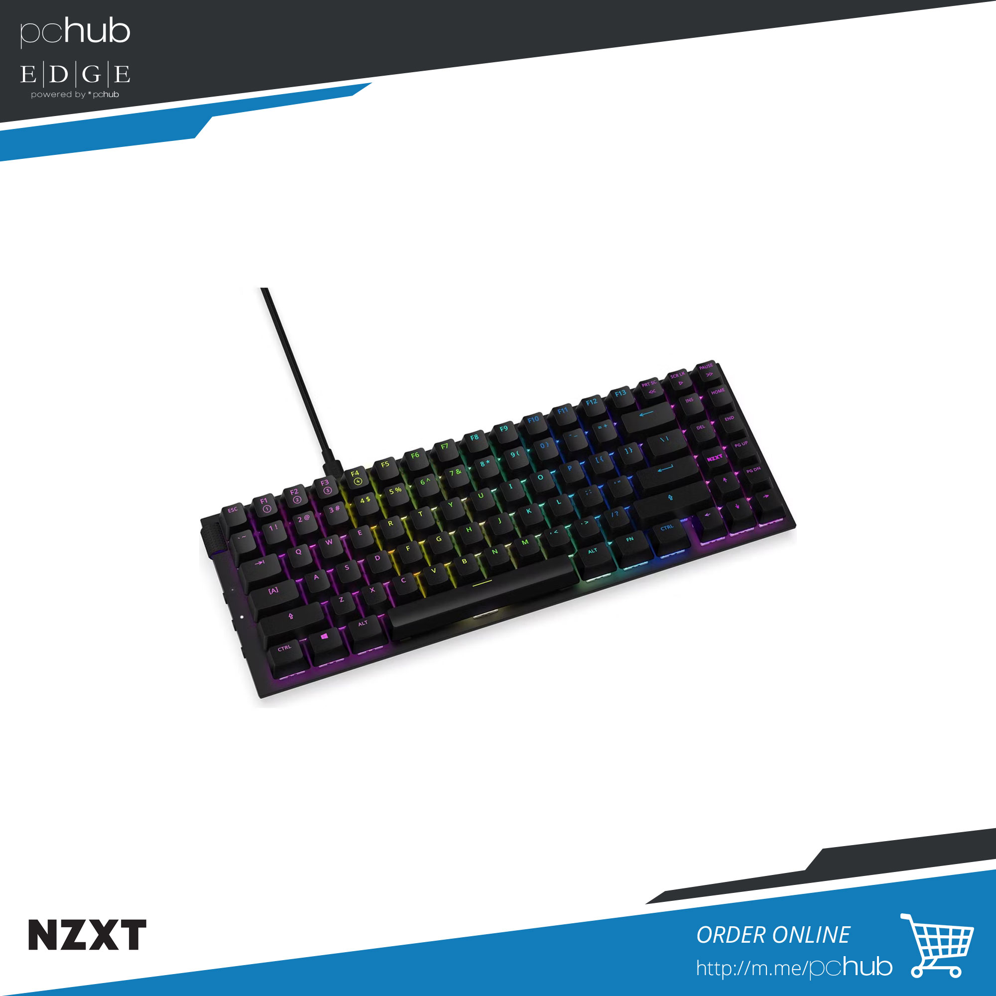 NZXT Function Mini TKL, black, compact mkb mech keyboard, gateron red ...