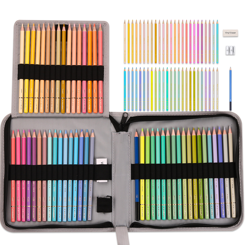 Radius K 53pcs Macaron color color Colored Pencil Soft Pas Drawing ...