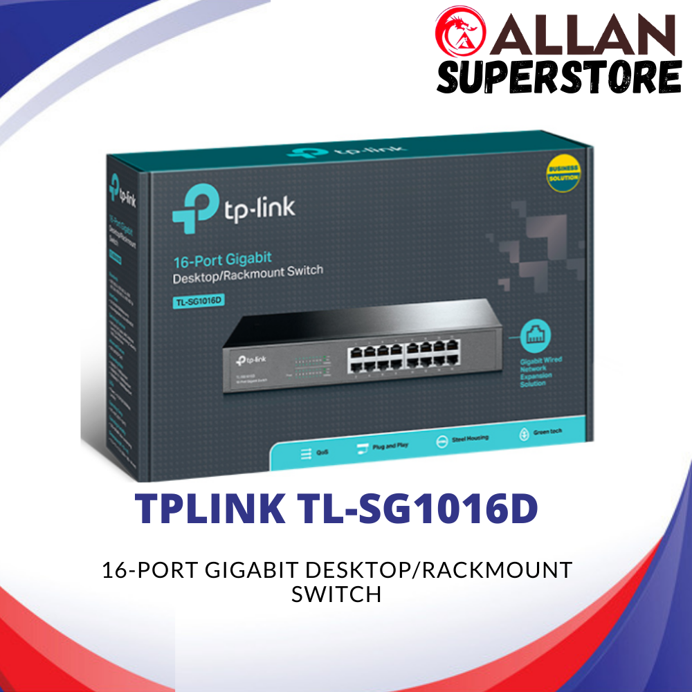 TPLINK TL-SG1016D 16-Port Gigabit Desktop/Rackmount Switch / TP-LInk ...