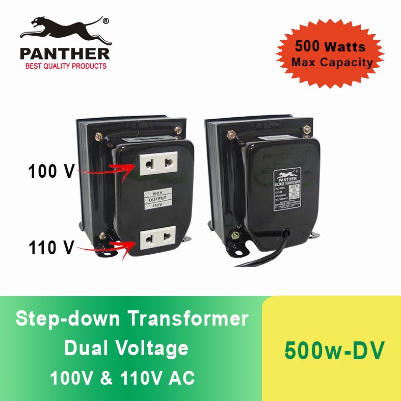 Panther 500w-DV Step-down Transformer DUAL VOLTAGE 500 Watts, Input ...