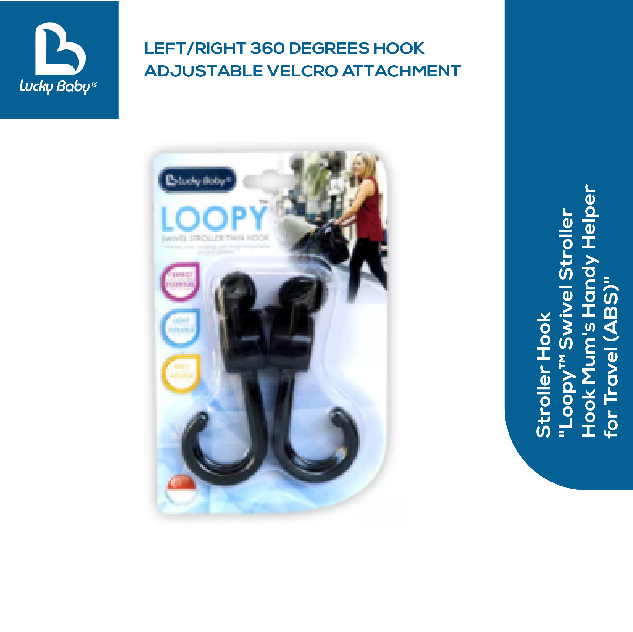 Stroller Hook Lucky Baby "Loopy™ Swivel Stroller Hook Mum's Handy ...