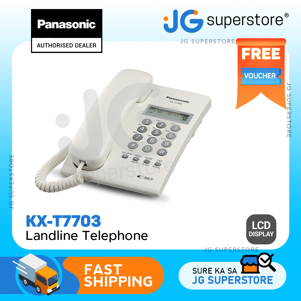 Panasonic KX-T7703 Landline Telephone with 2 Line LCD Display, Caller ...