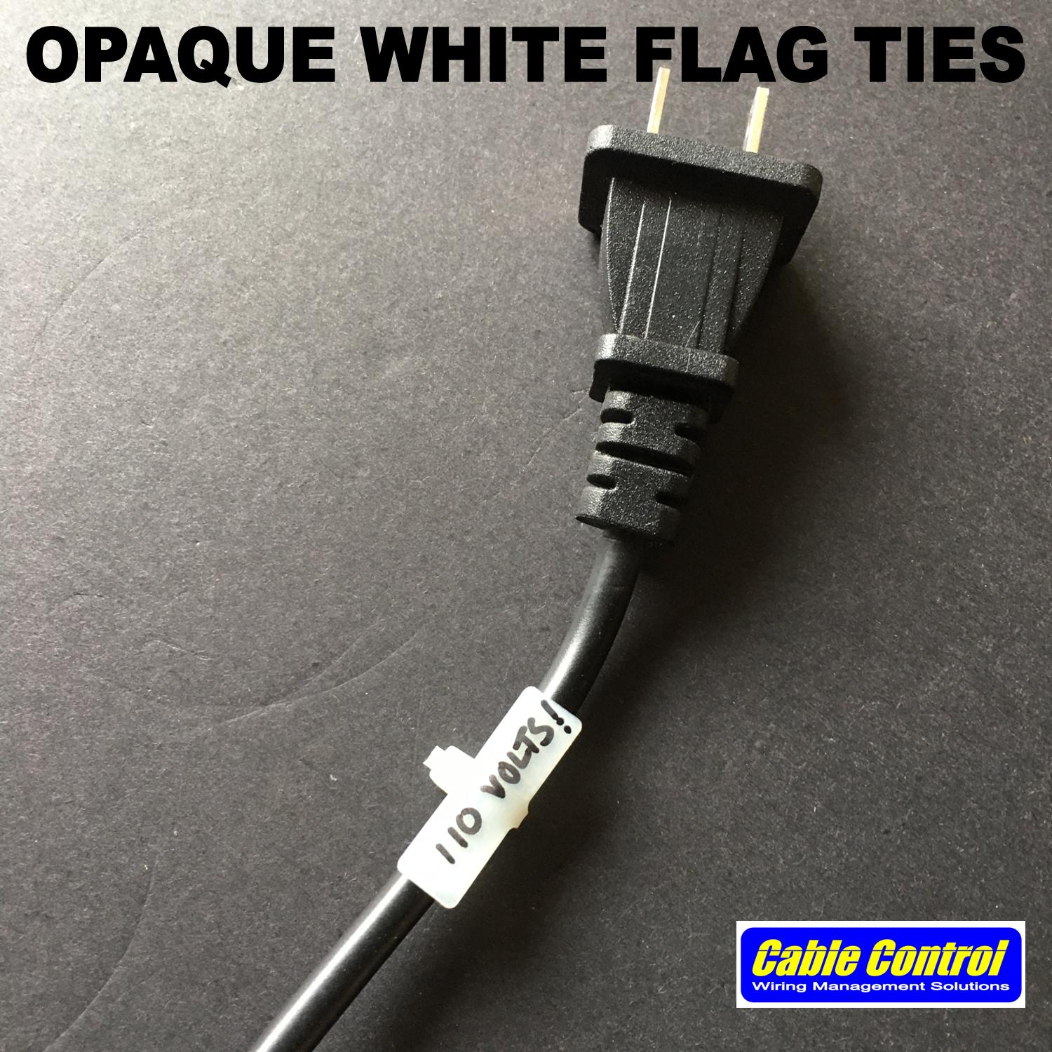 Cable Control FLAG CABLE TIES 200s, White Flag Label Cable Tie, Cable ...