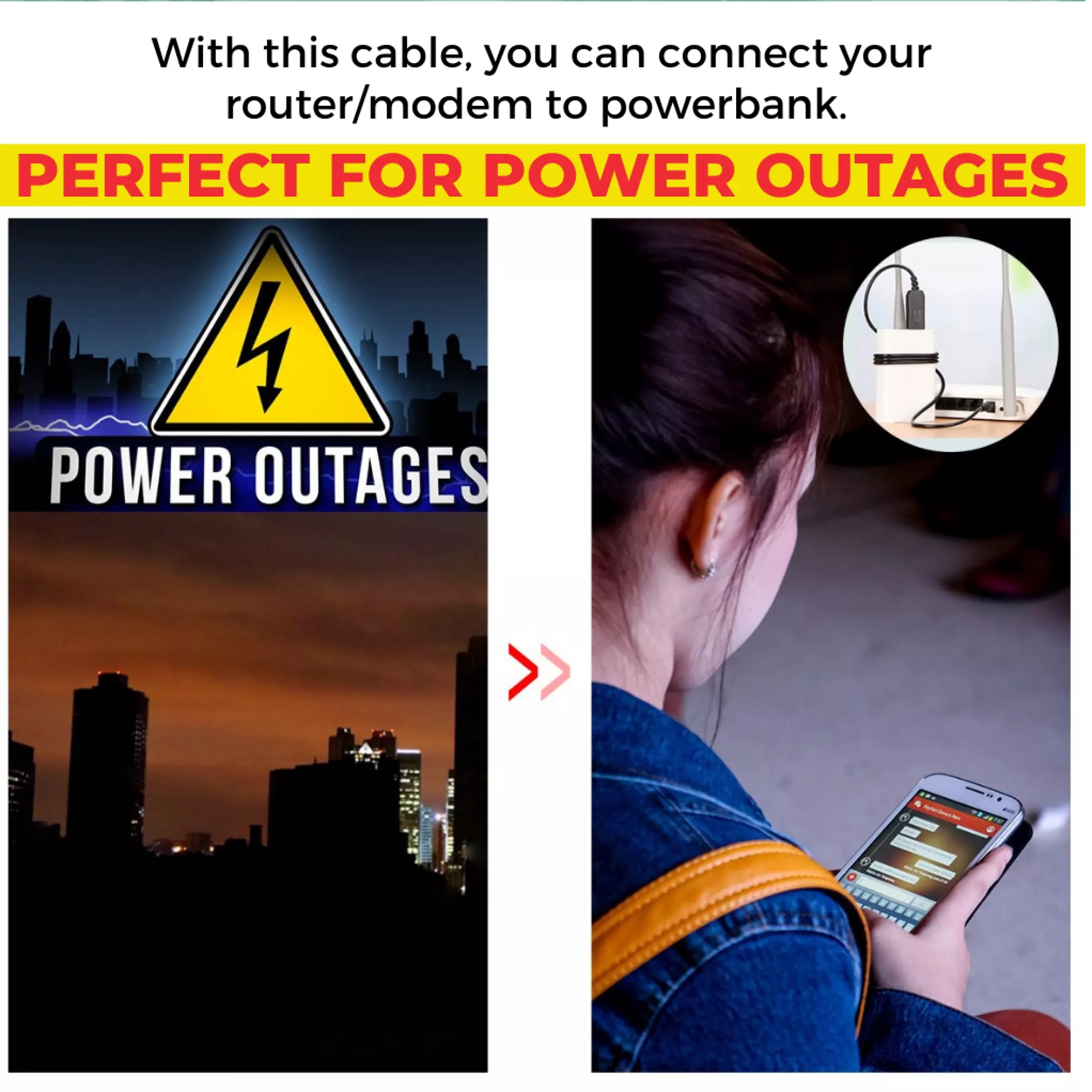 MNL Trendz - Wifi Modem to Powerbank Cable Connector / Wi-Fi Router USB ...