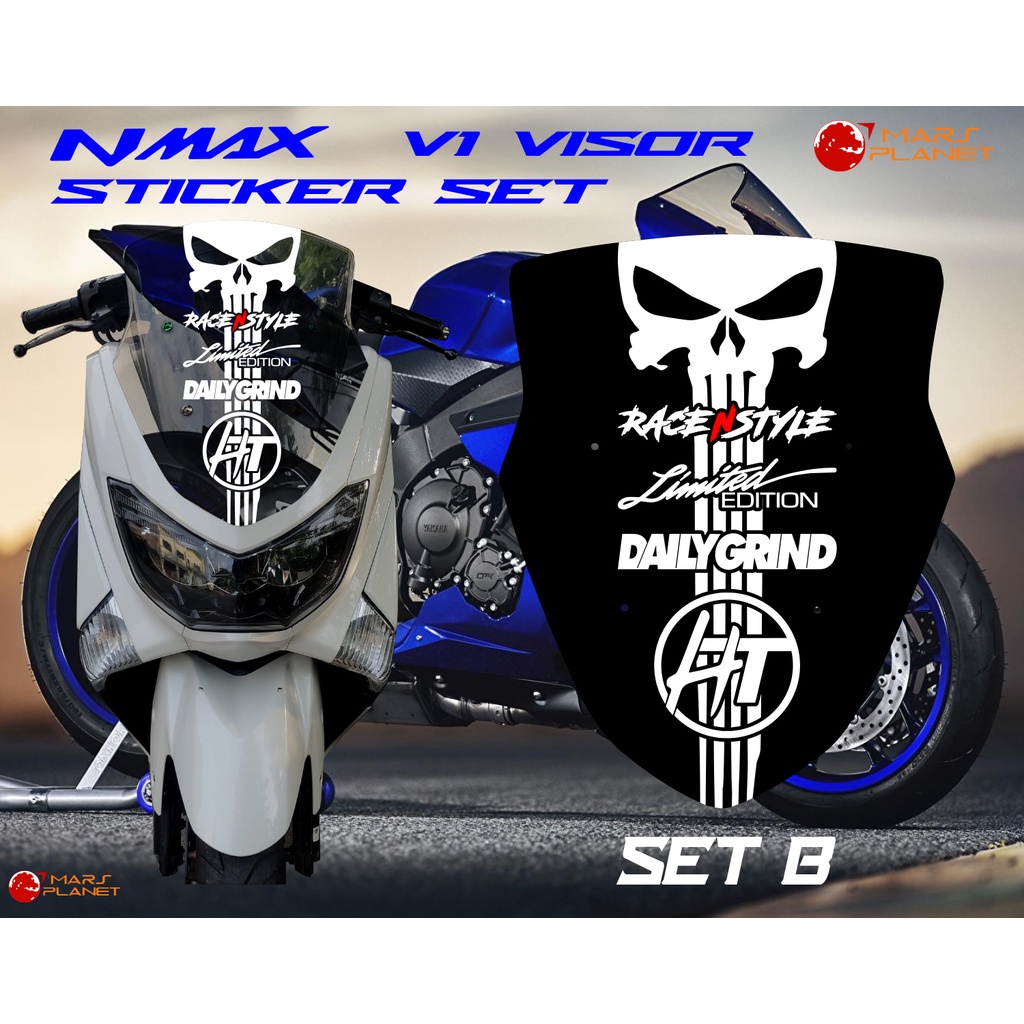 ☞YAMAHA NMAX V1 VISOR STICKER SET ONEPIECE LUFFY MACHINE CUT OUT ...