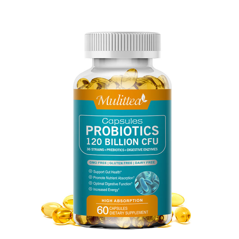 Mulittea Probiotics 120 Billion CFU 36 Strains with Prebiotics ...