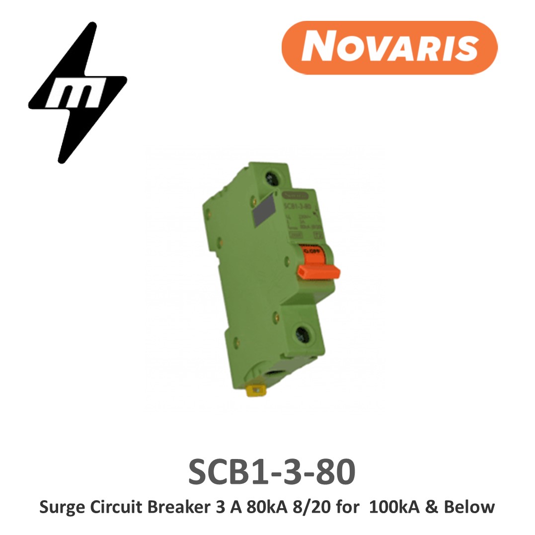 Novaris SCB1-3-80 Surge Circuit Breaker / Surge Protector /Lightning protector 1 Phase, 3 Ampere ...