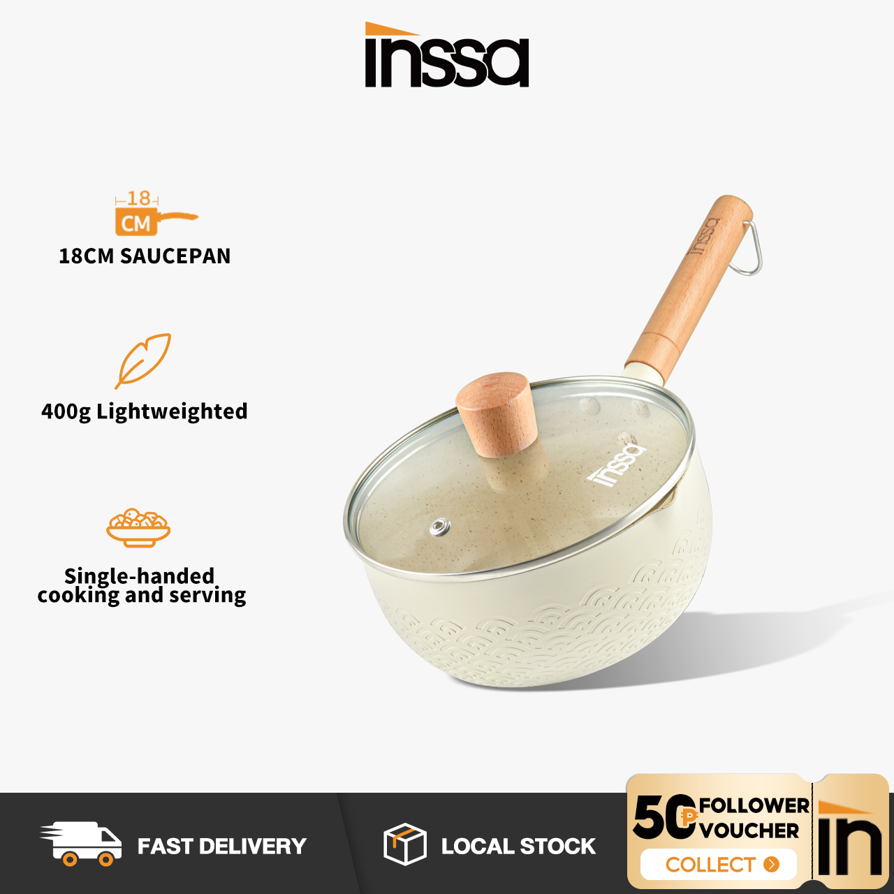 Inssa Non Stick Frying Pan Wok PFOA Free Cookware Suitable For ...