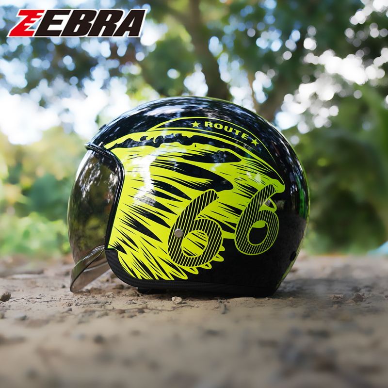 ZEBRA 603 Retro Classic vintage helmet half face motorcycle helmet for ...