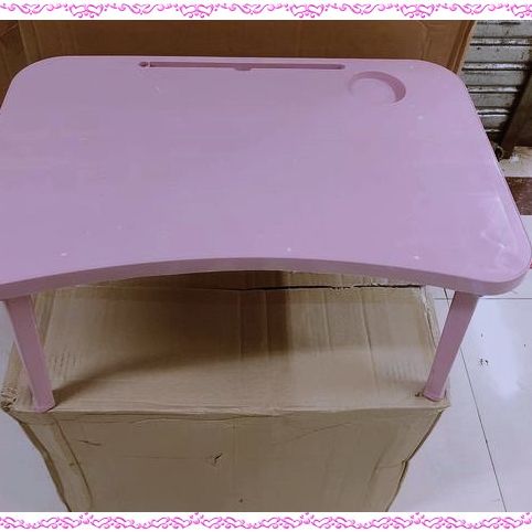 Foldable Mini Table, Online Class Pink Table, Children Plastic Study ...