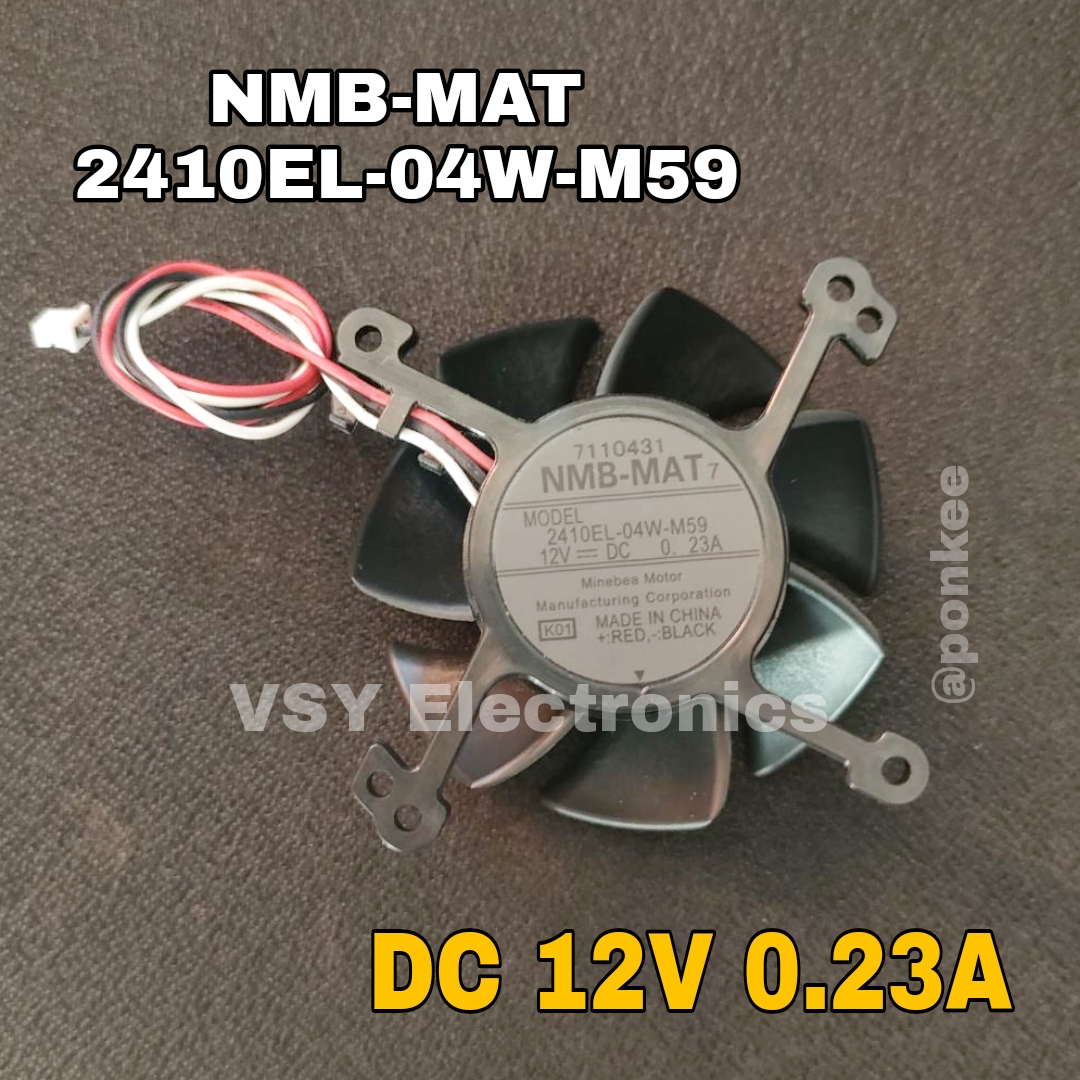 NMB-MAT 2410EL-04W-M59 Projector Cooling Fan DC 12V 0.23A 3 Pin Blower ...