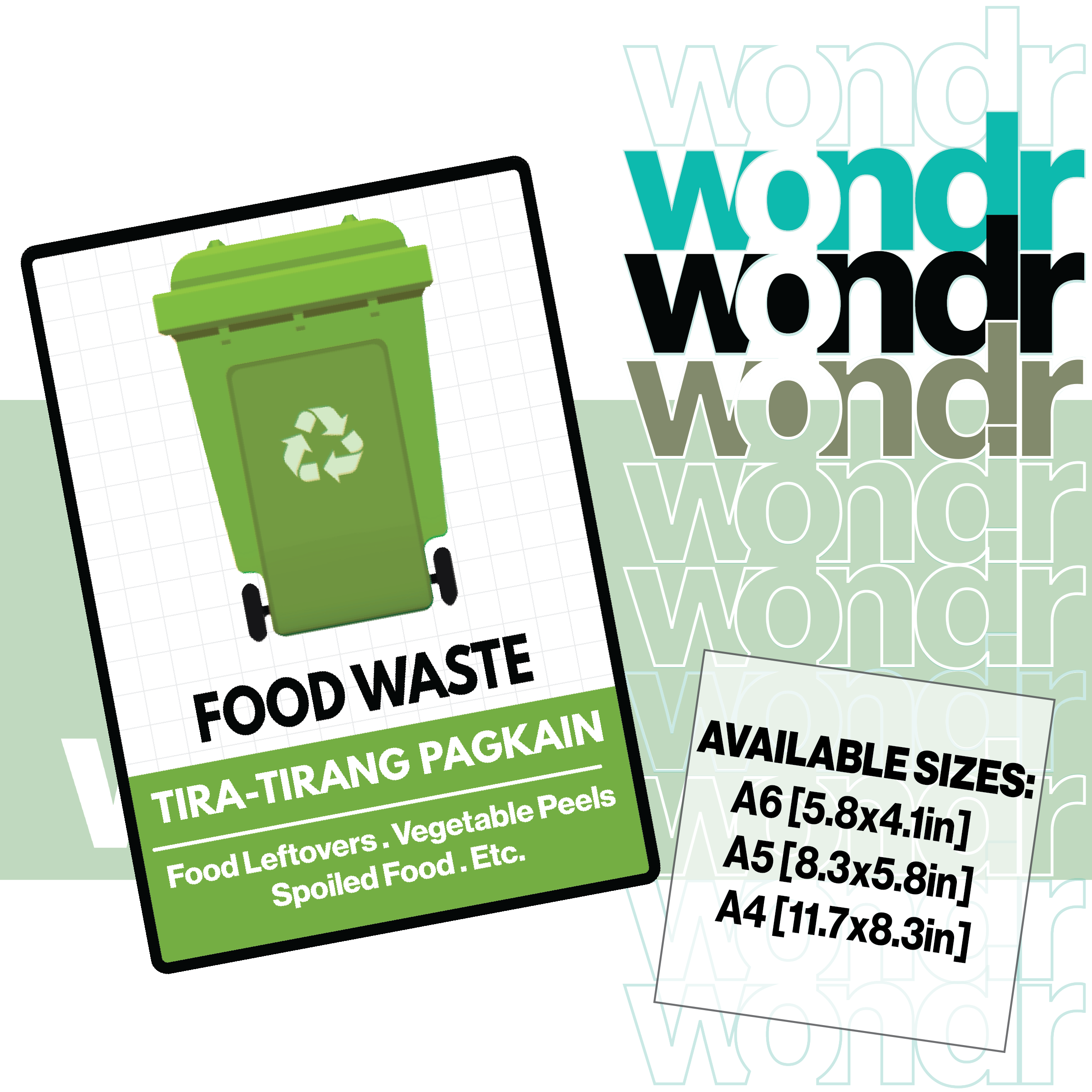 Garbage Bin Labels/Signs Waste Disposal Segregation Signs On Sintra ...