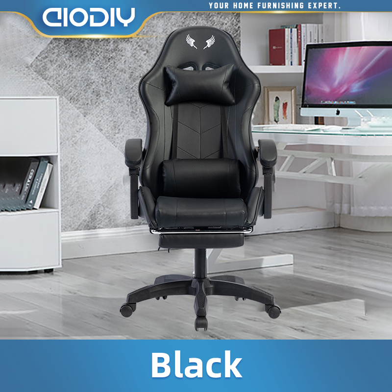 AIODIY Black gaming chair computer chair freely adjustable height home ...
