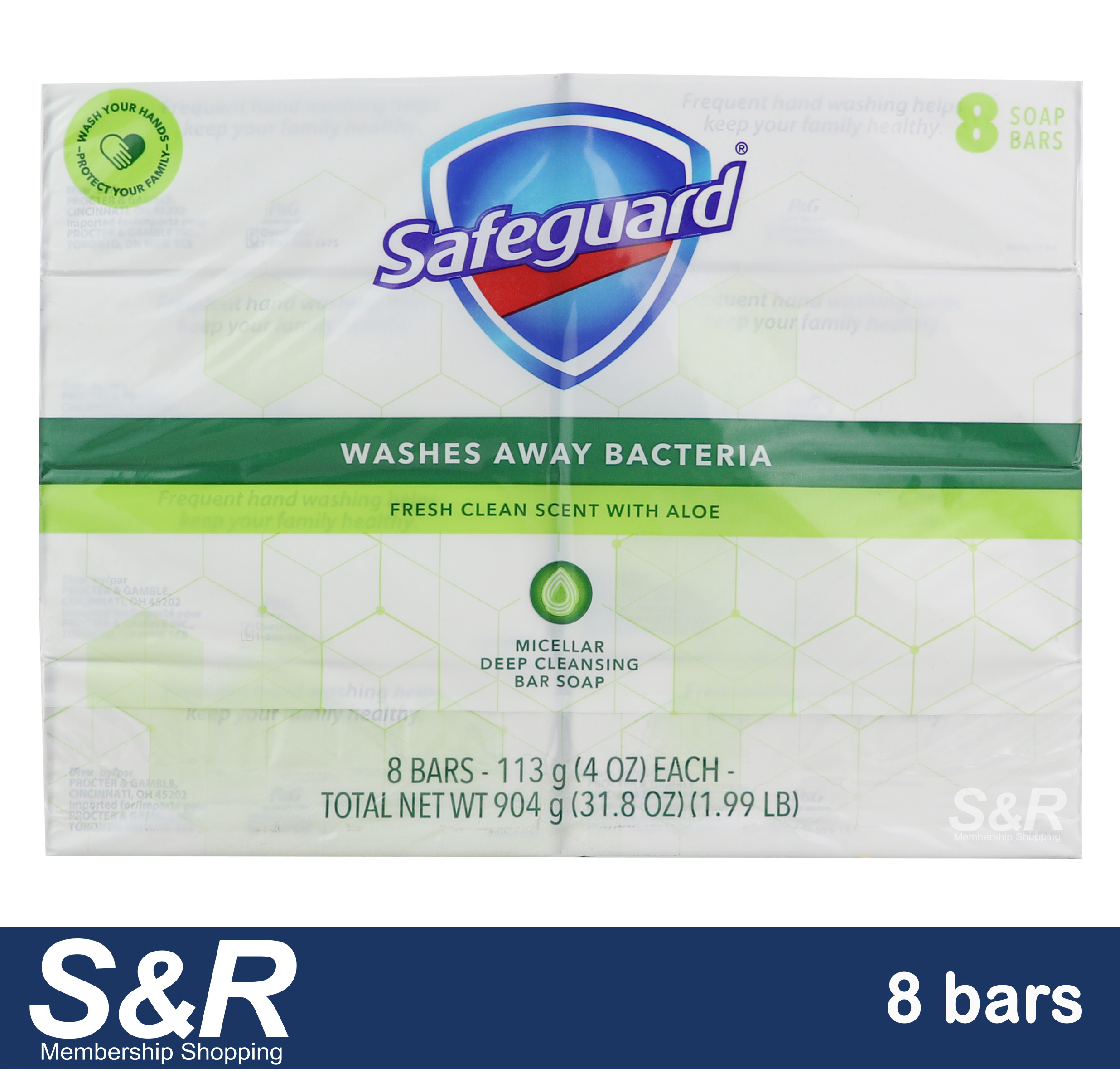 Safeguard Fresh Clean Scent With Aloe Bar Soap (113g x 8pcs) | Lazada PH