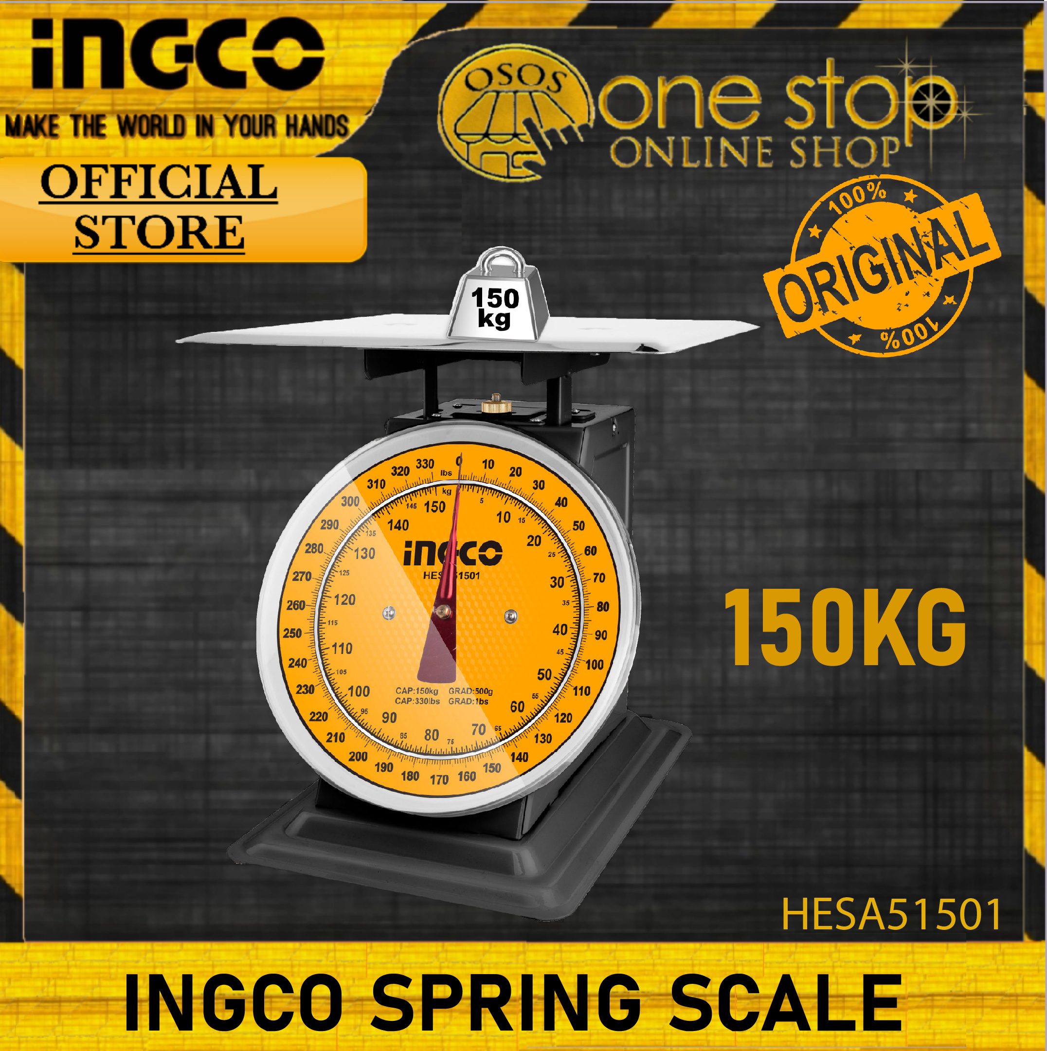 Ingco Original Spring Table Weighing Scale Kilo Weight 150kg HESA51501 ...