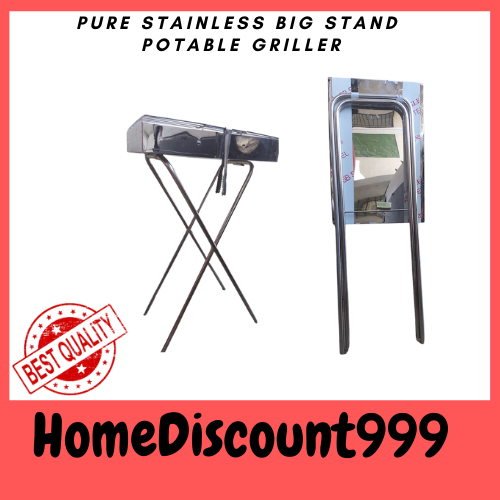 PORTABLE FOLDING PURE STAINLESS IHAWAN BARBEQUE GRILLER WITH FREE TONG ...