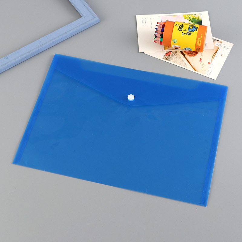 A4/A5 File Bag Transparent Plastic Thicken Button Closure Folder ...
