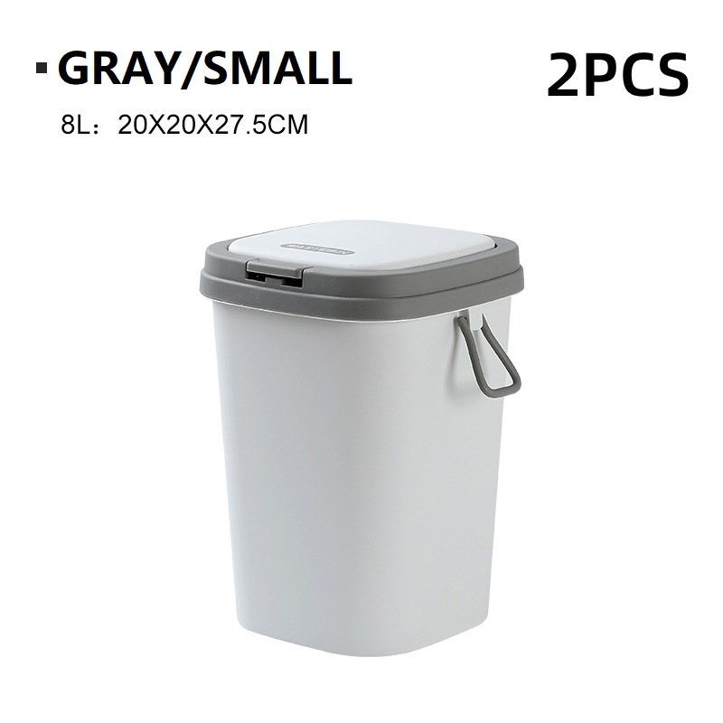 8L-15L Trash Can With Cover Bedroom Bathroom Kitchen Trash Bin Thick ...