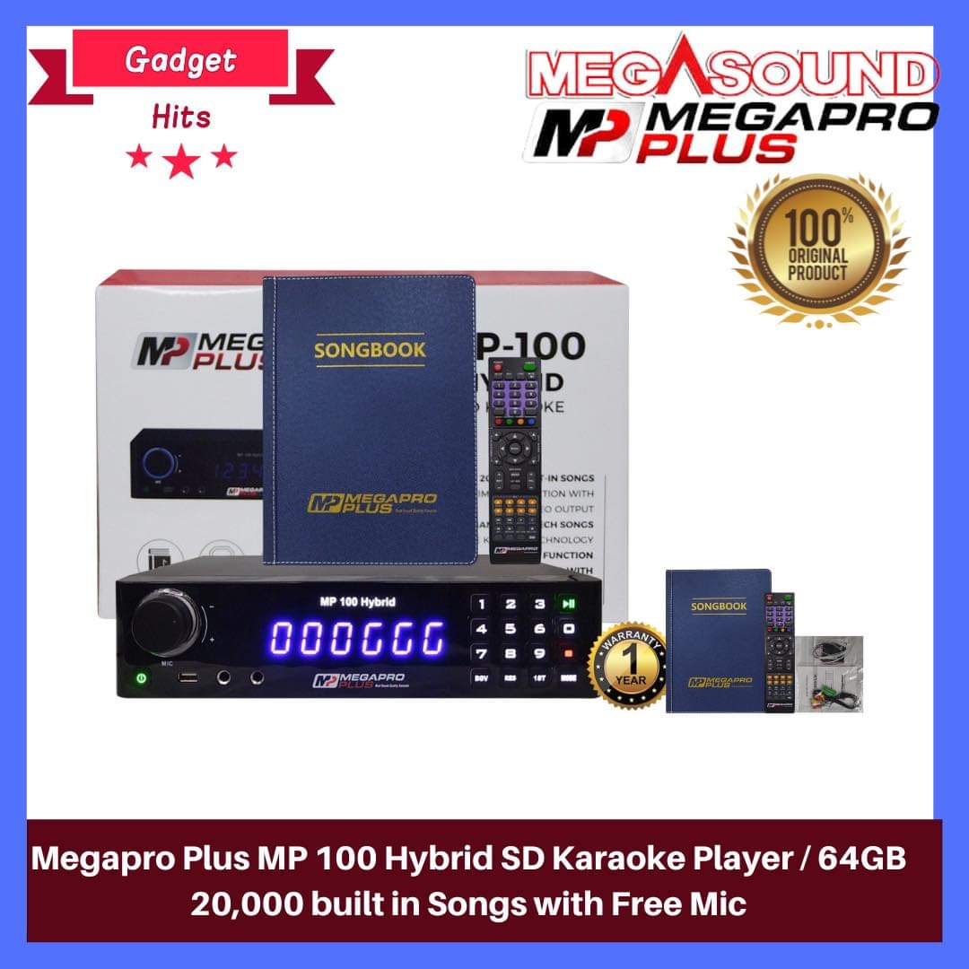 Megapro Plus MP 100 Hybrid SD Karaoke Player / 64GB 20,000 built in Songs with Free Mic | Lazada PH