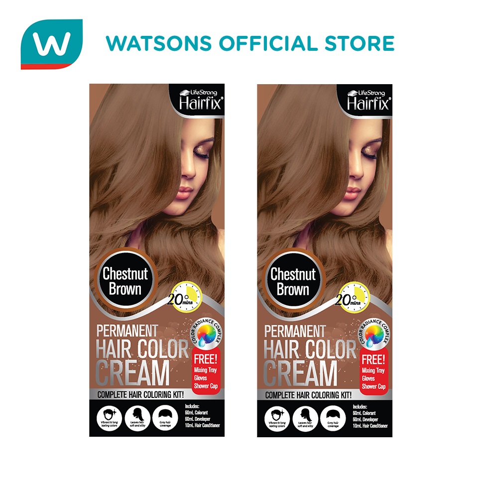 HAIRFIX Permanent Hair Color Cream Kit Chestnut Brown 120ML | Lazada PH
