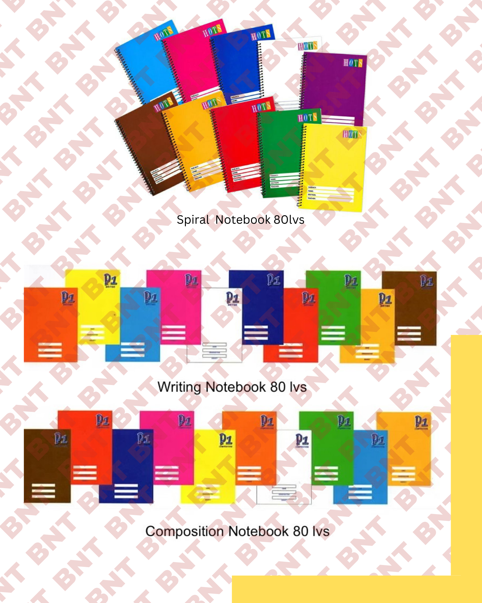 P1 NOTEBOOK SPIRAL NOTEBOOK WRITING NOTEBOOK COMPOSITION NOTEBOOK 80LVS ...