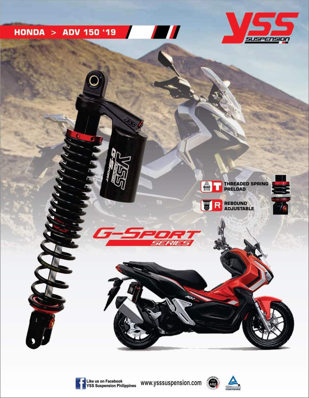 Yss Gsports Rear Suspension For Honda ADV150 | Lazada PH