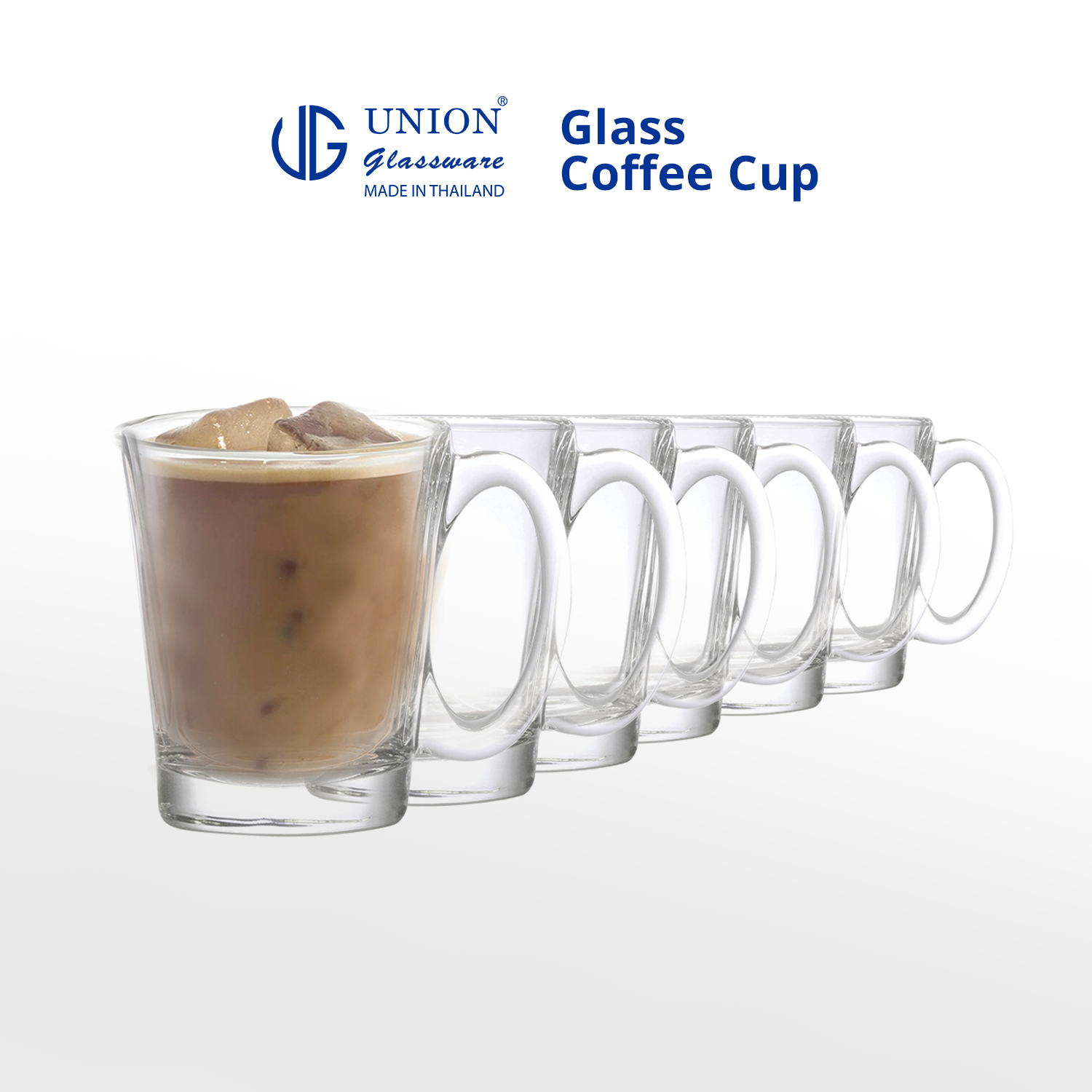 UNION GLASS Thailand Premium Clear Glass Cup Coffee, Tea, Hot Chocolate ...