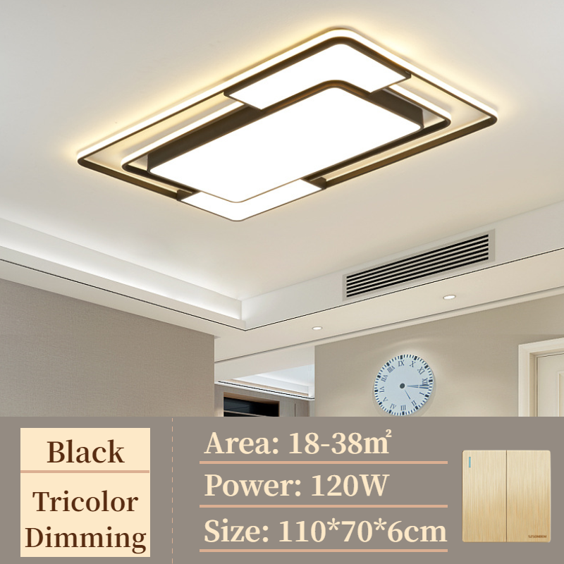 Nordic LED Lamp Simple and Modern Ceiling Light Remote/Tricolor Living ...