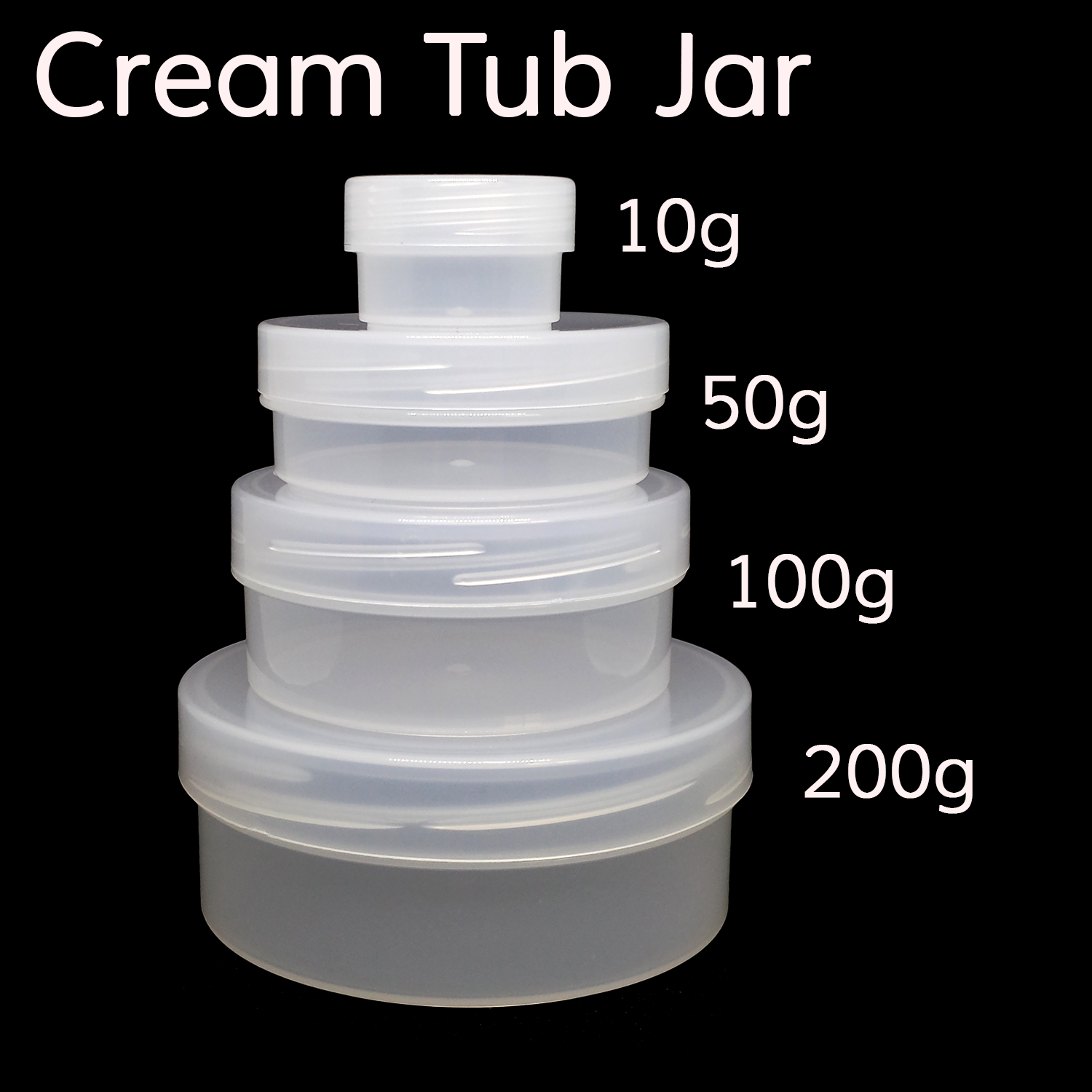 10pcs - Plastic Jar Tubs - Natural - 10g/50g/100g/200g | Lazada PH