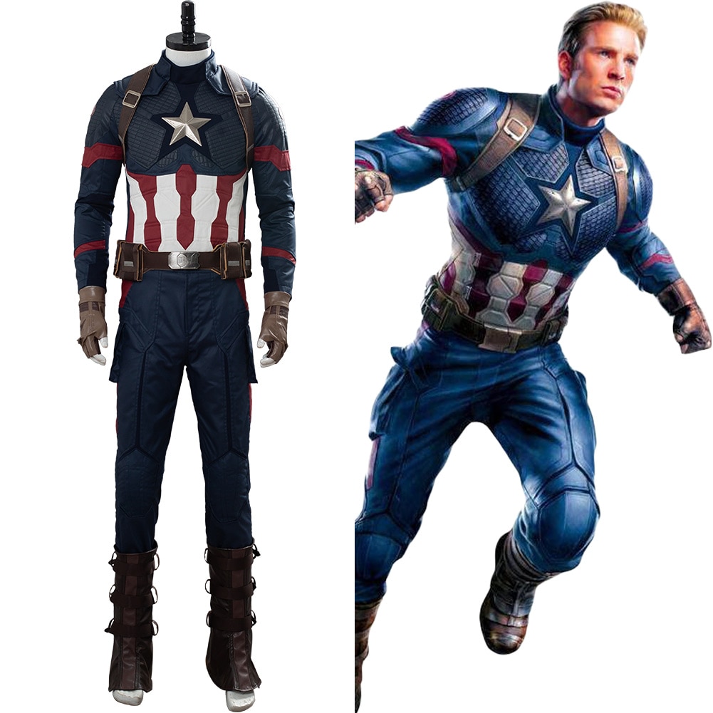 Captain Cos America Steve Rogers Cosplay Costume Adult Men Uniform ...