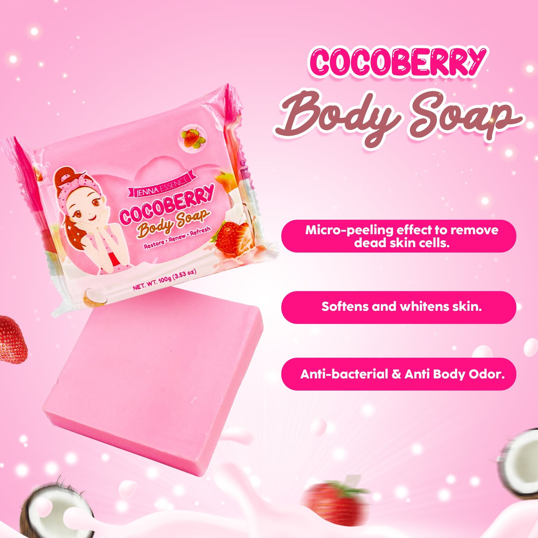 Cocoberry Whitening Soap | 100% Original | Jenna Essence Trial Pack ...
