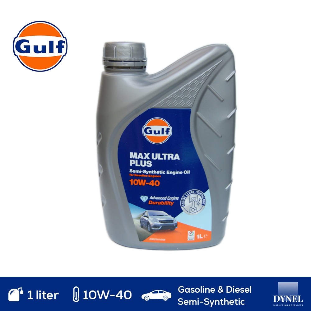 Gulf Max Ultra Plus 10W40 Semi-Synthetic Gas & Diesel Engine Oil 1L ...